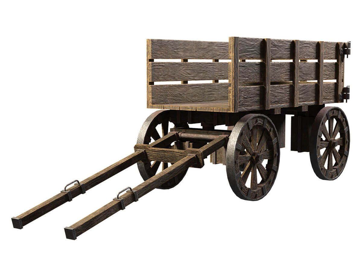 Medieval Wooden Cart 2 - 3D Model by virtual3d