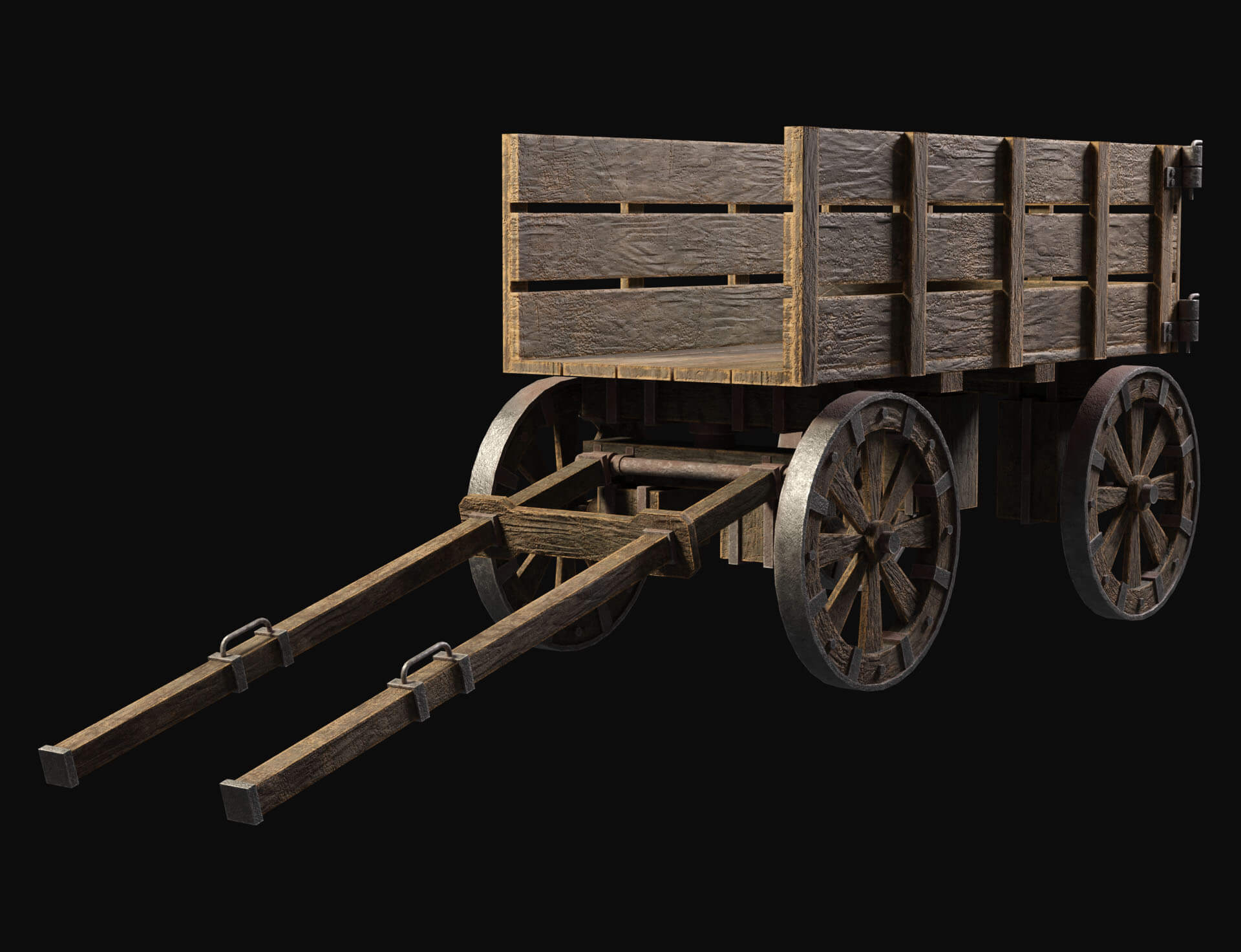 Medieval Wooden Cart 2 - 3D Model by virtual3d