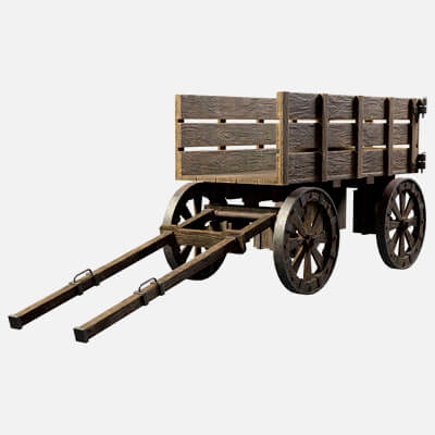 Medieval Wooden Cart 2 - 3D Model by virtual3d