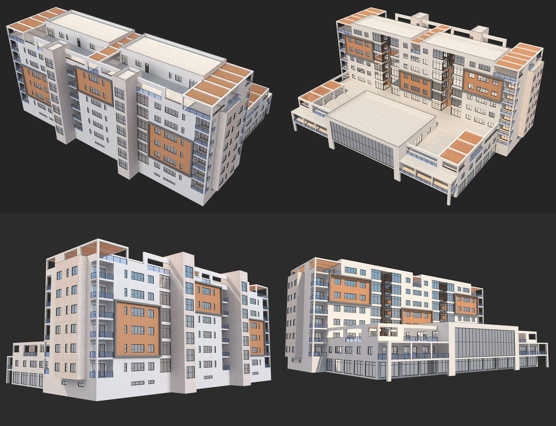 Multi Family House 2 - 3D Model by virtual3d