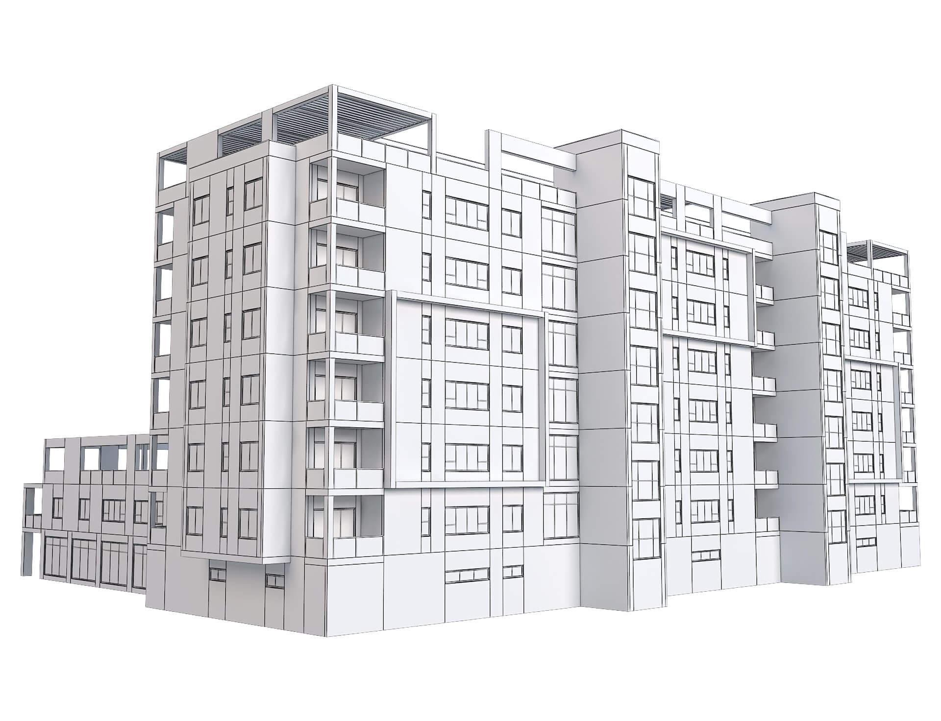 Multi Family House 2 - 3D Model by virtual3d