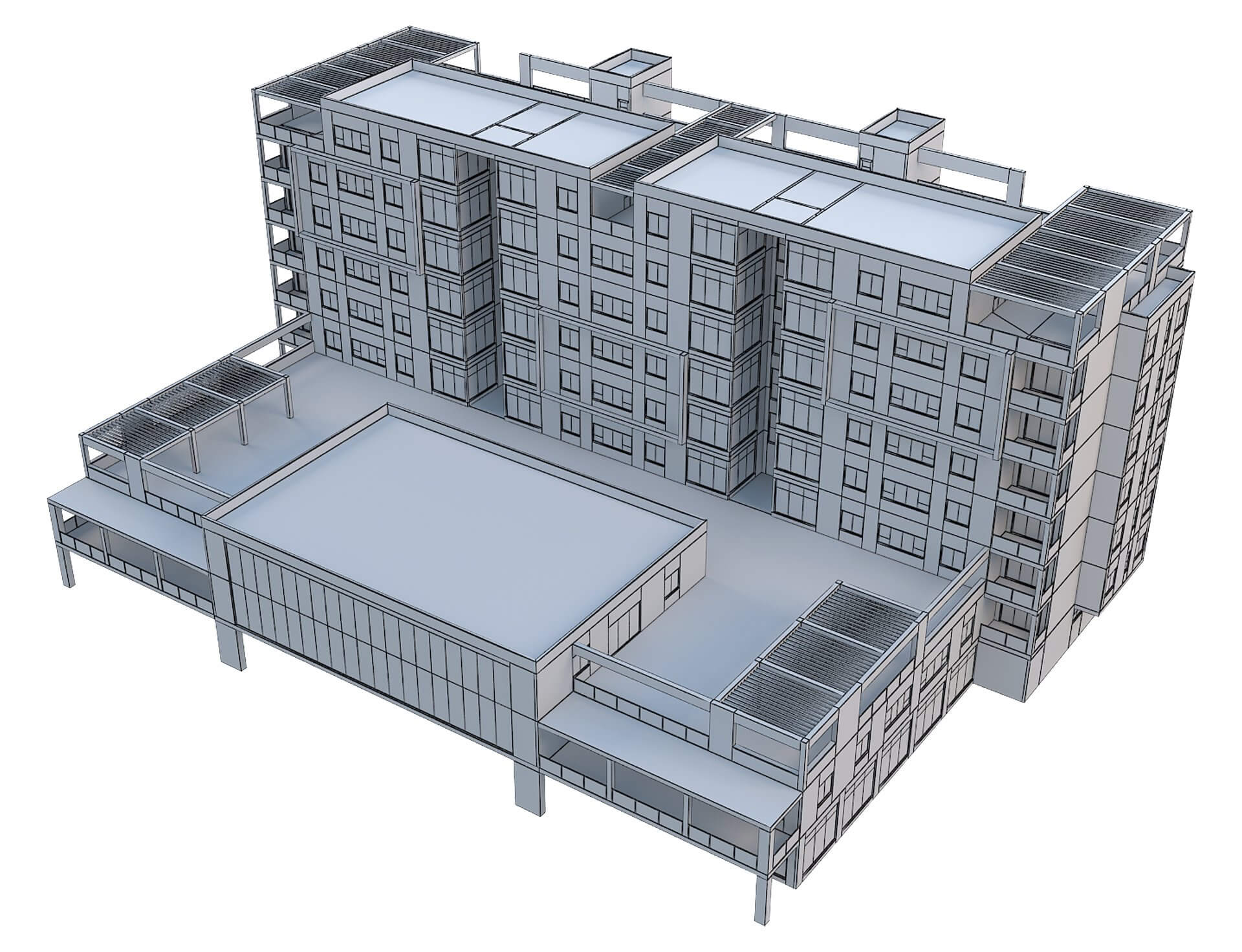 Multi Family House 2 - 3D Model by virtual3d