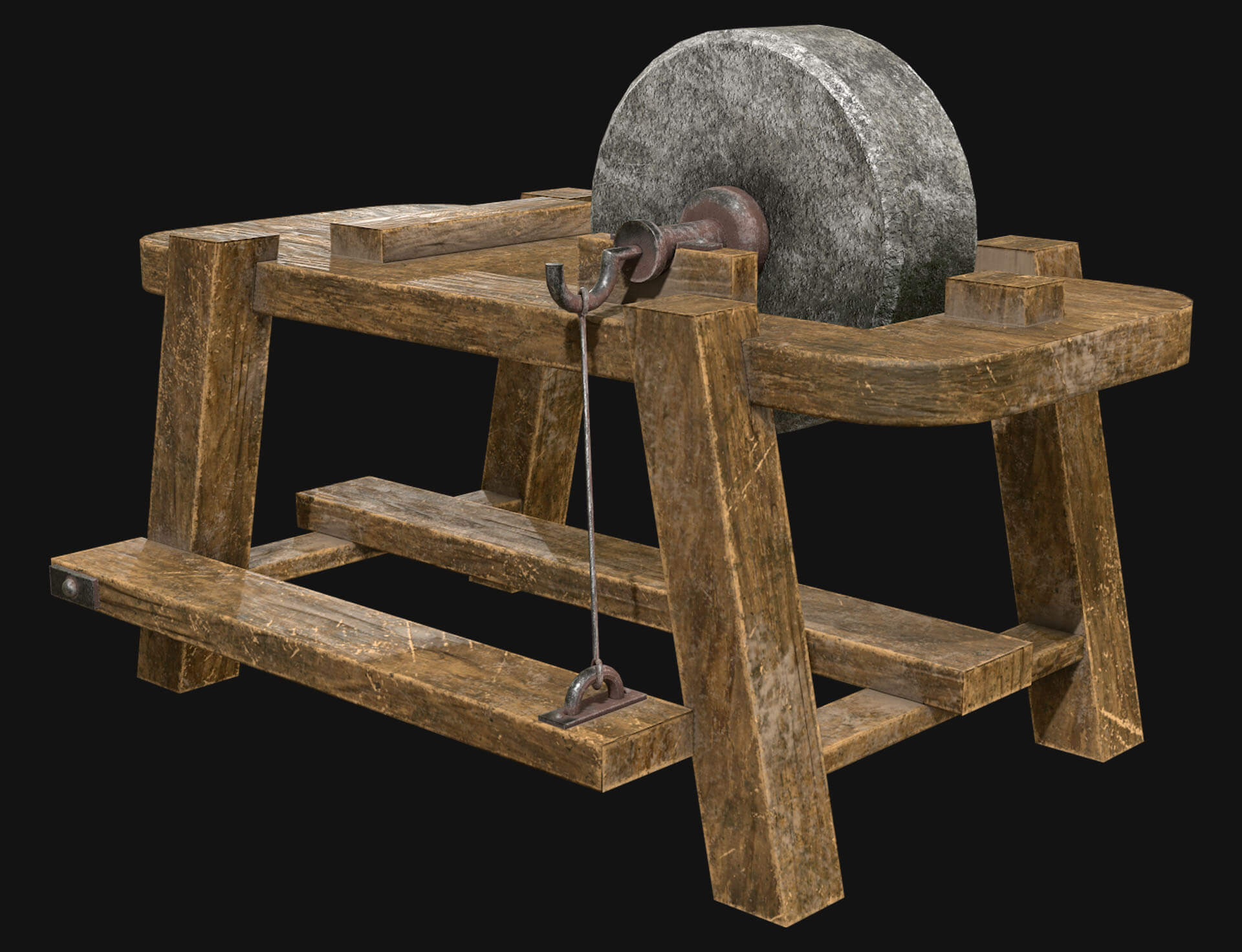 Old Grindstone 1 - 3D Model by virtual3d