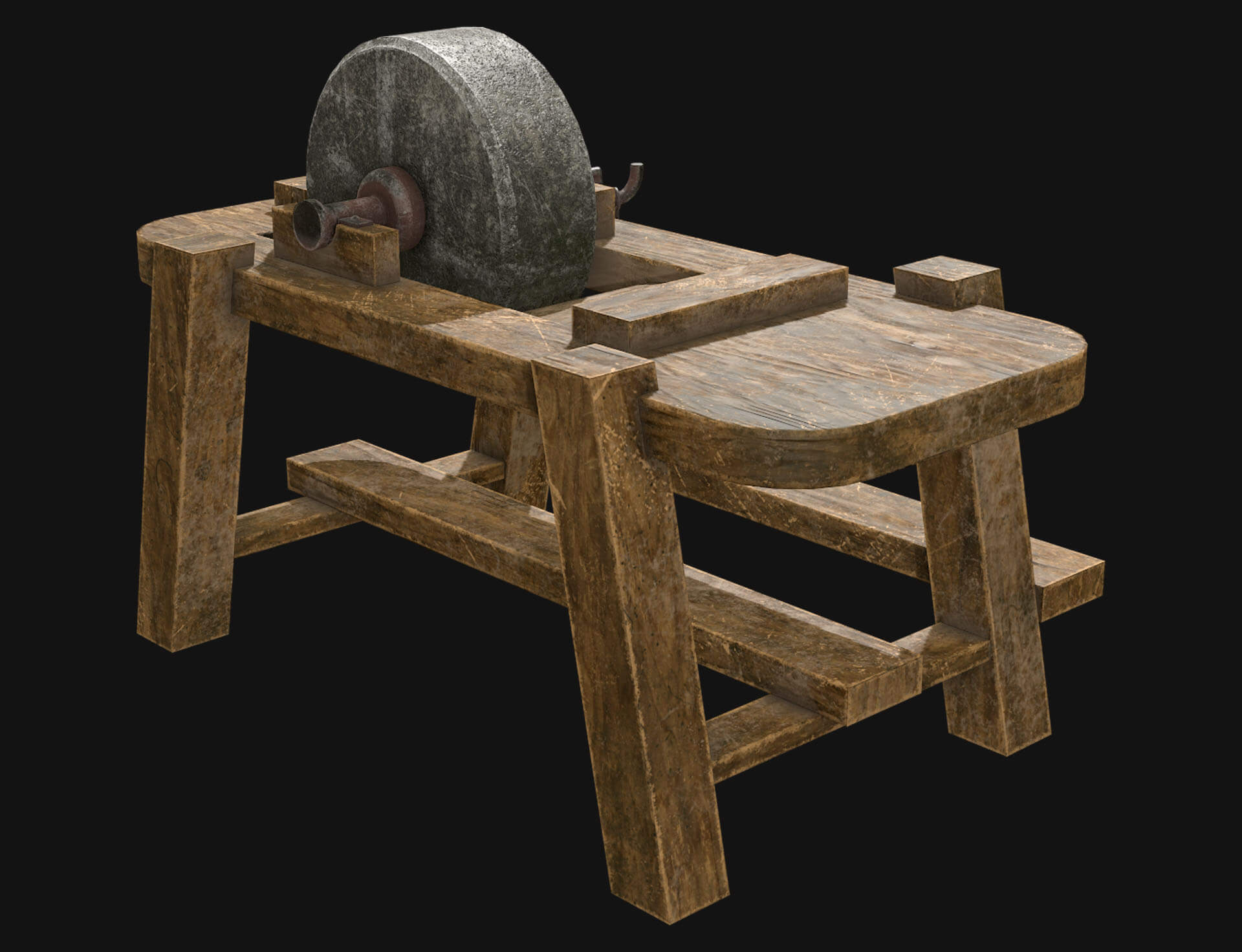 Old Grindstone 1 - 3D Model by virtual3d
