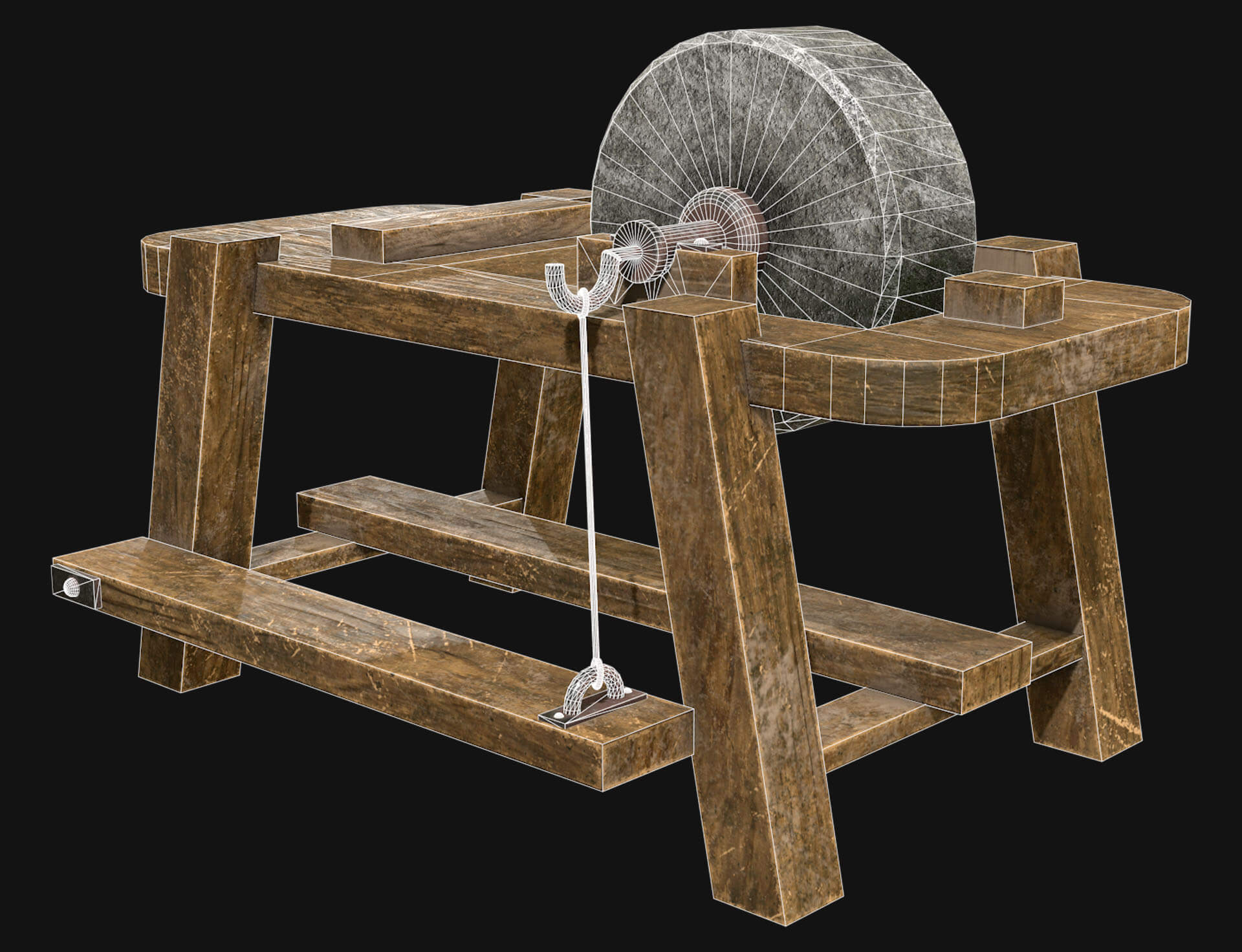 Old Grindstone 1 - 3D Model by virtual3d