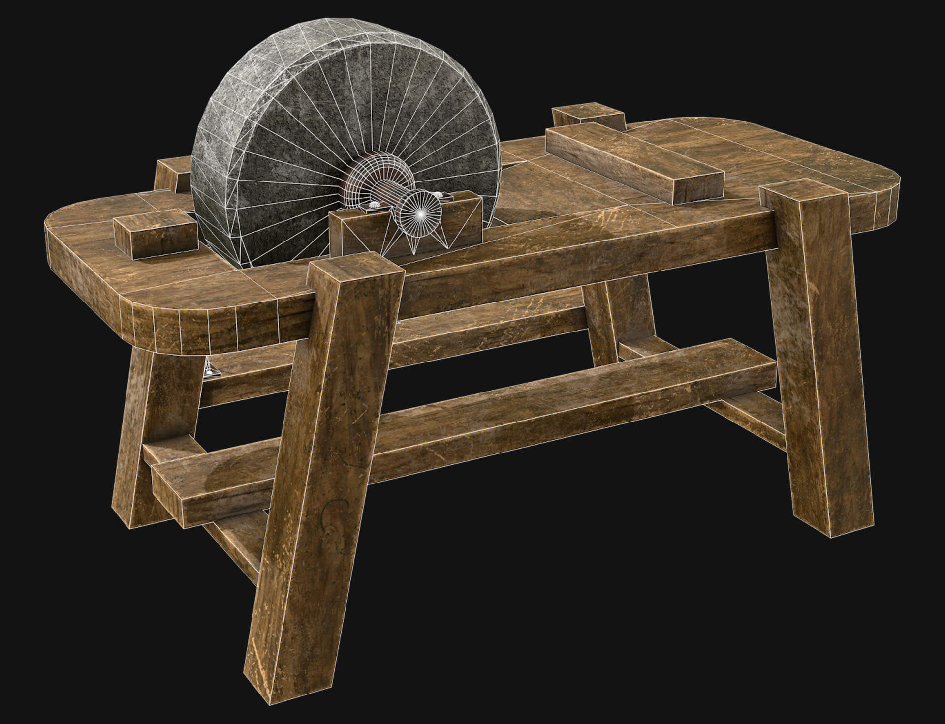 Old Grindstone 1 - 3D Model by virtual3d