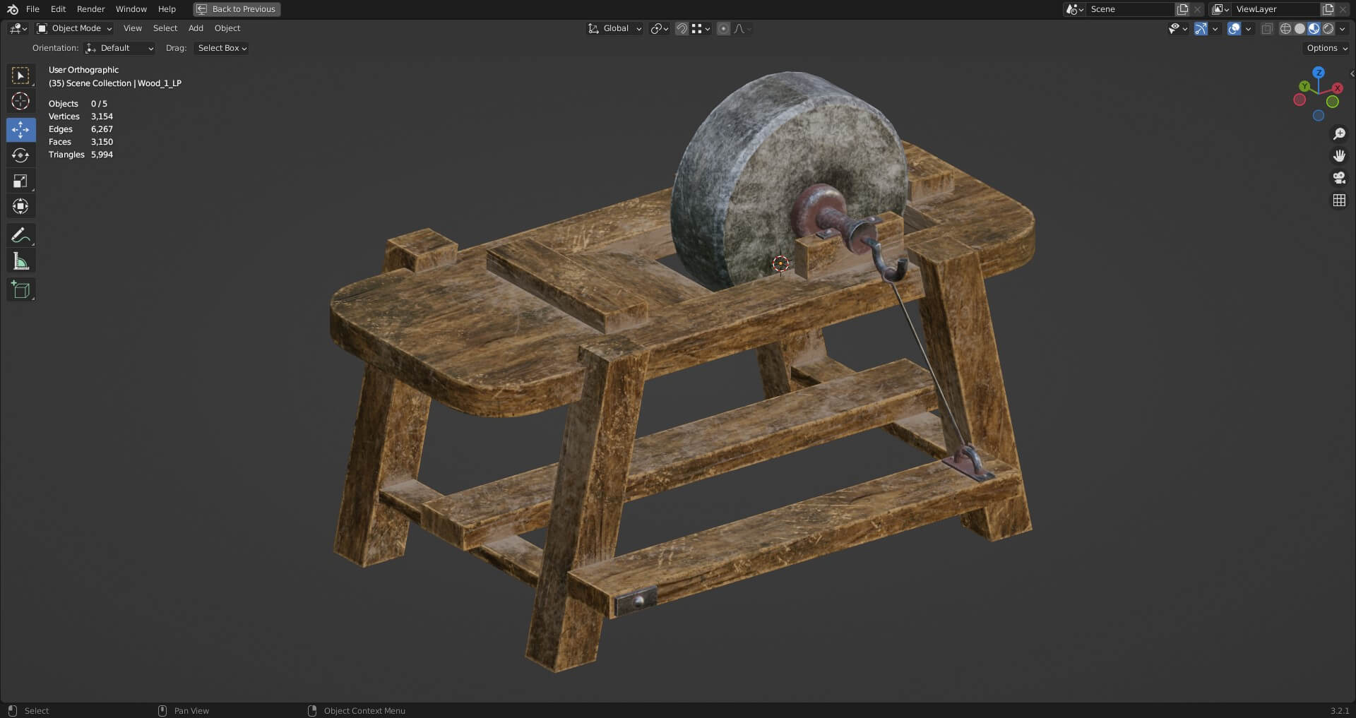 Old Grindstone 1 - 3D Model by virtual3d
