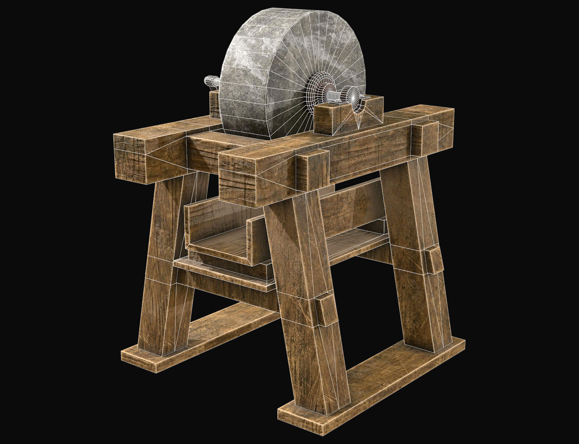 Old Grindstone 3 - 3D Model by virtual3d