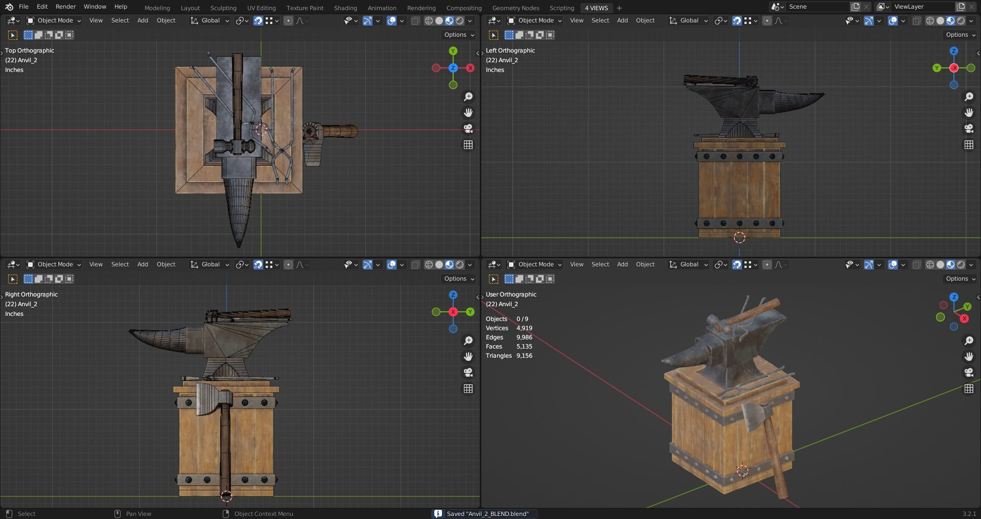Old Metal Anvil 2 - 3D Model by virtual3d
