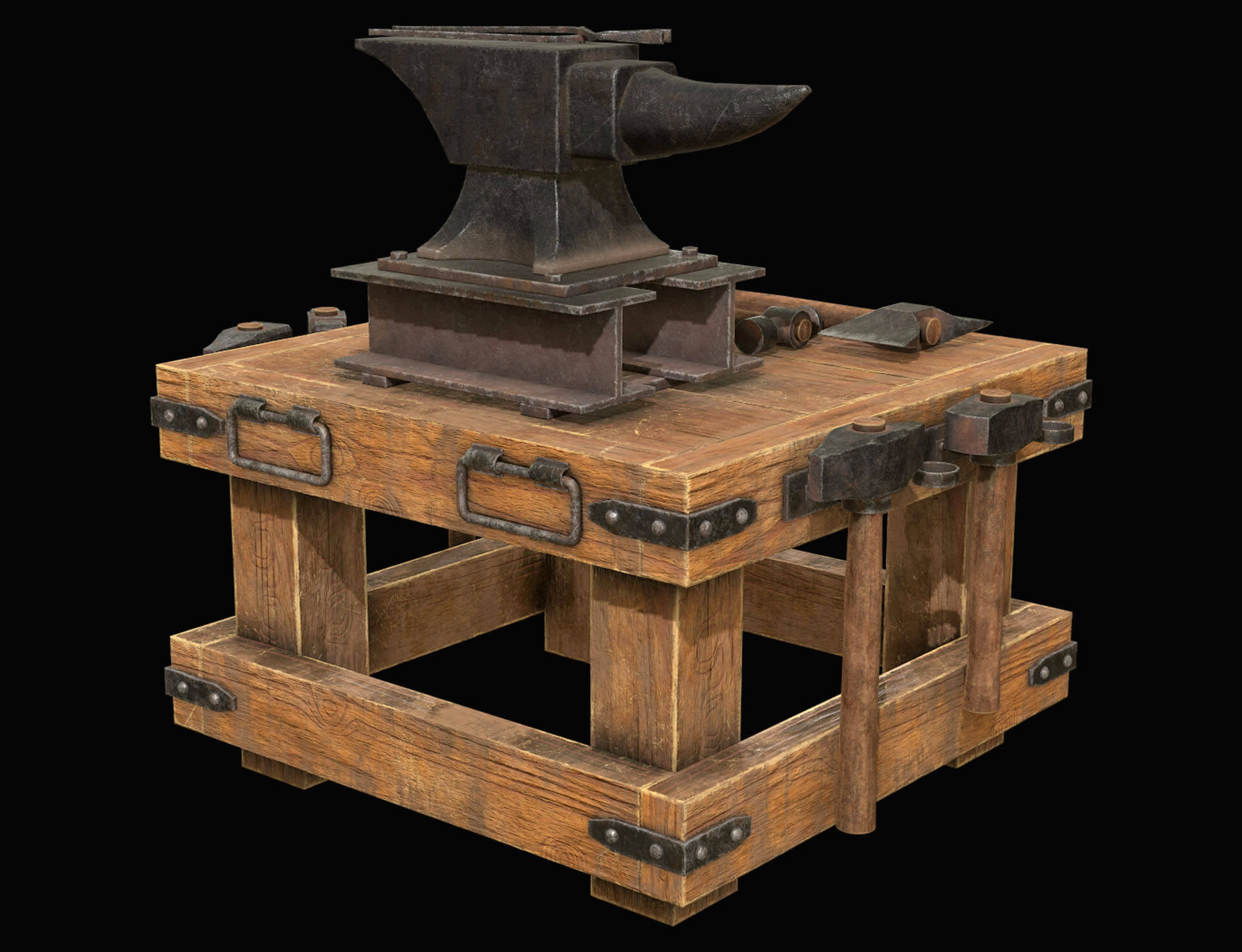 Old Metal Anvil 3 - 3D Model by virtual3d