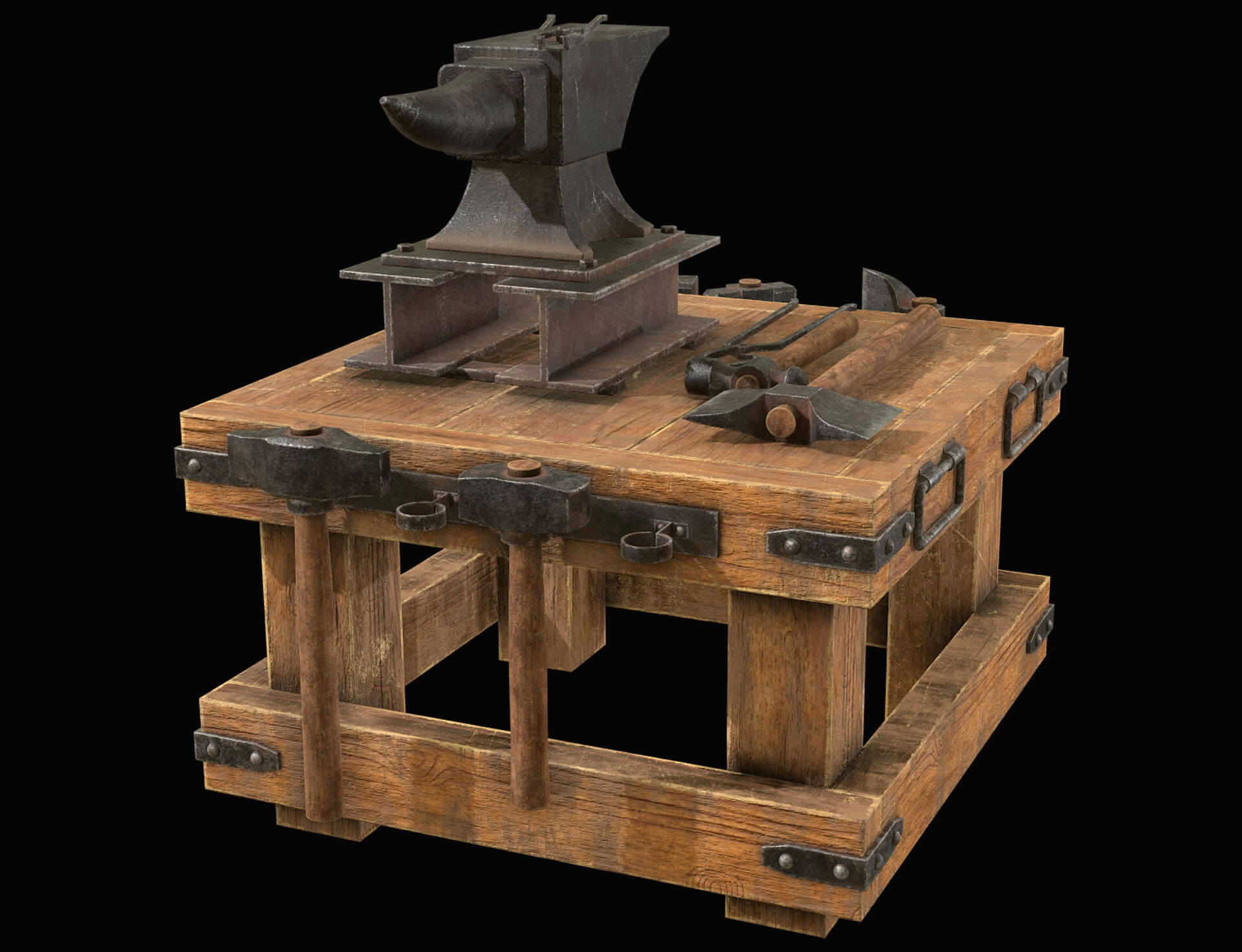 Old Metal Anvil 3 - 3D Model by virtual3d