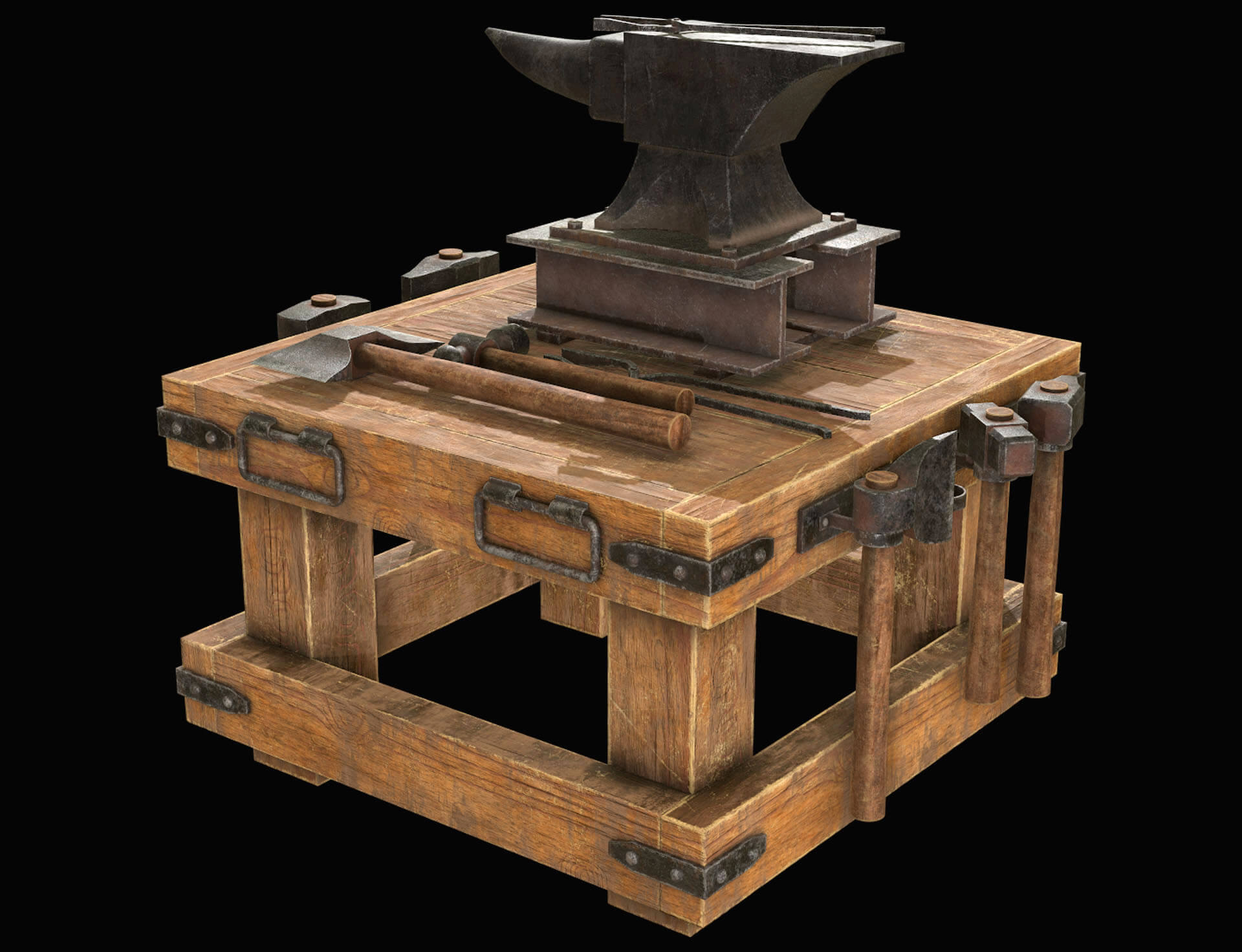 Old Metal Anvil 3 - 3D Model by virtual3d