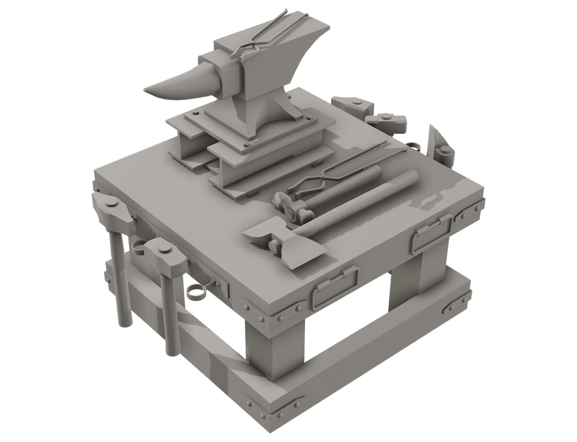 Old Metal Anvil 3 - 3D Model by virtual3d