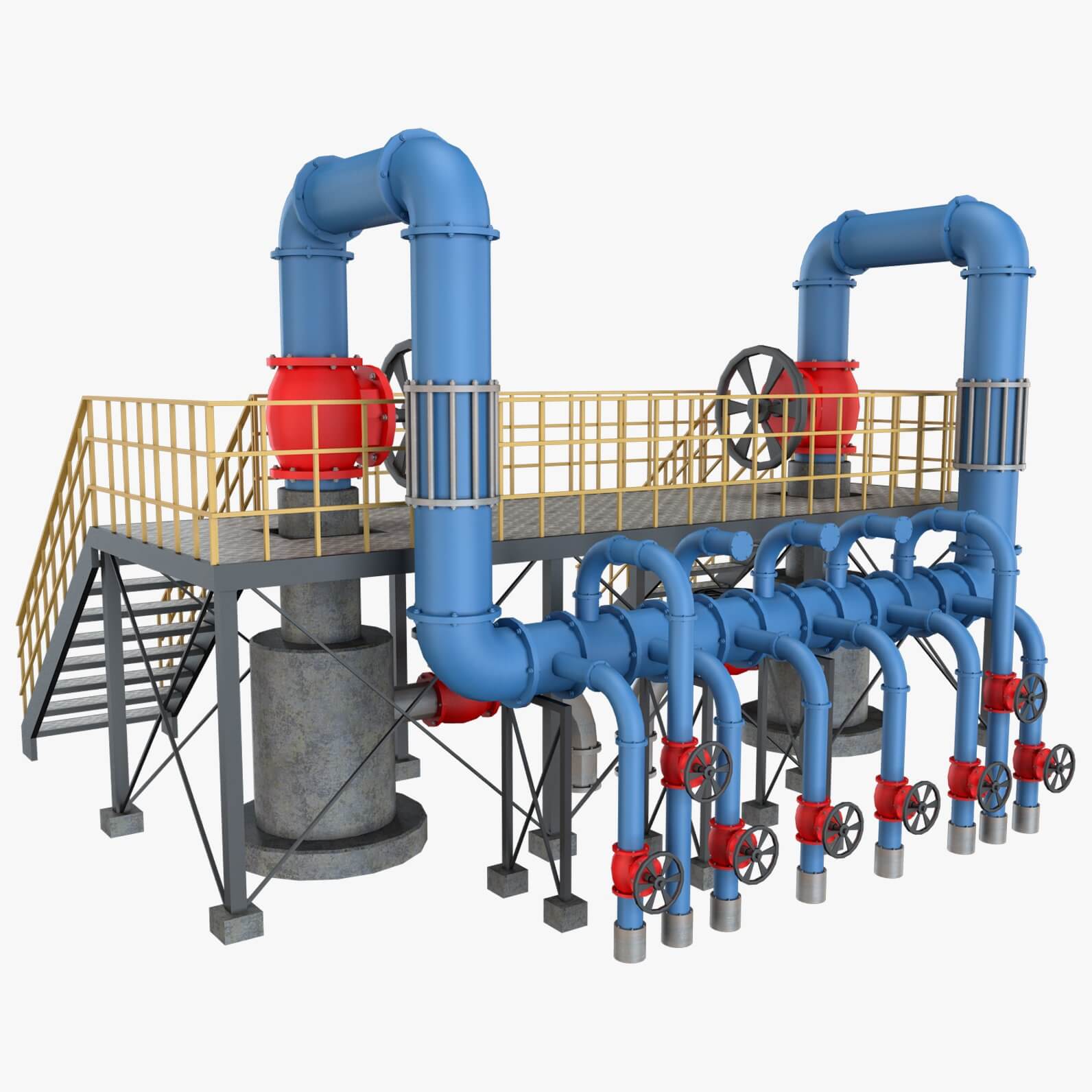 Piping System 1 - 3D Model by virtual3d
