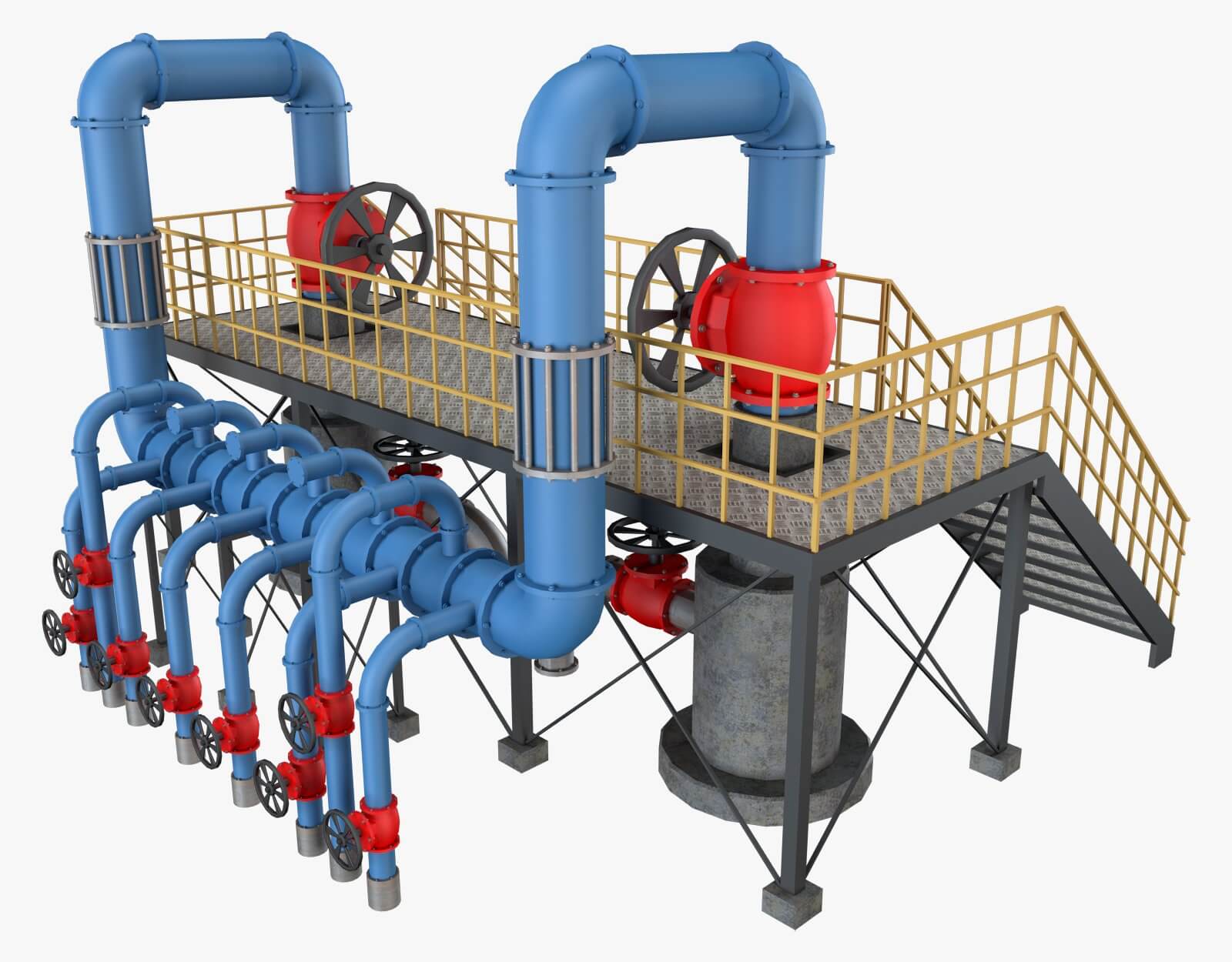 Piping System 1 - 3D Model by virtual3d