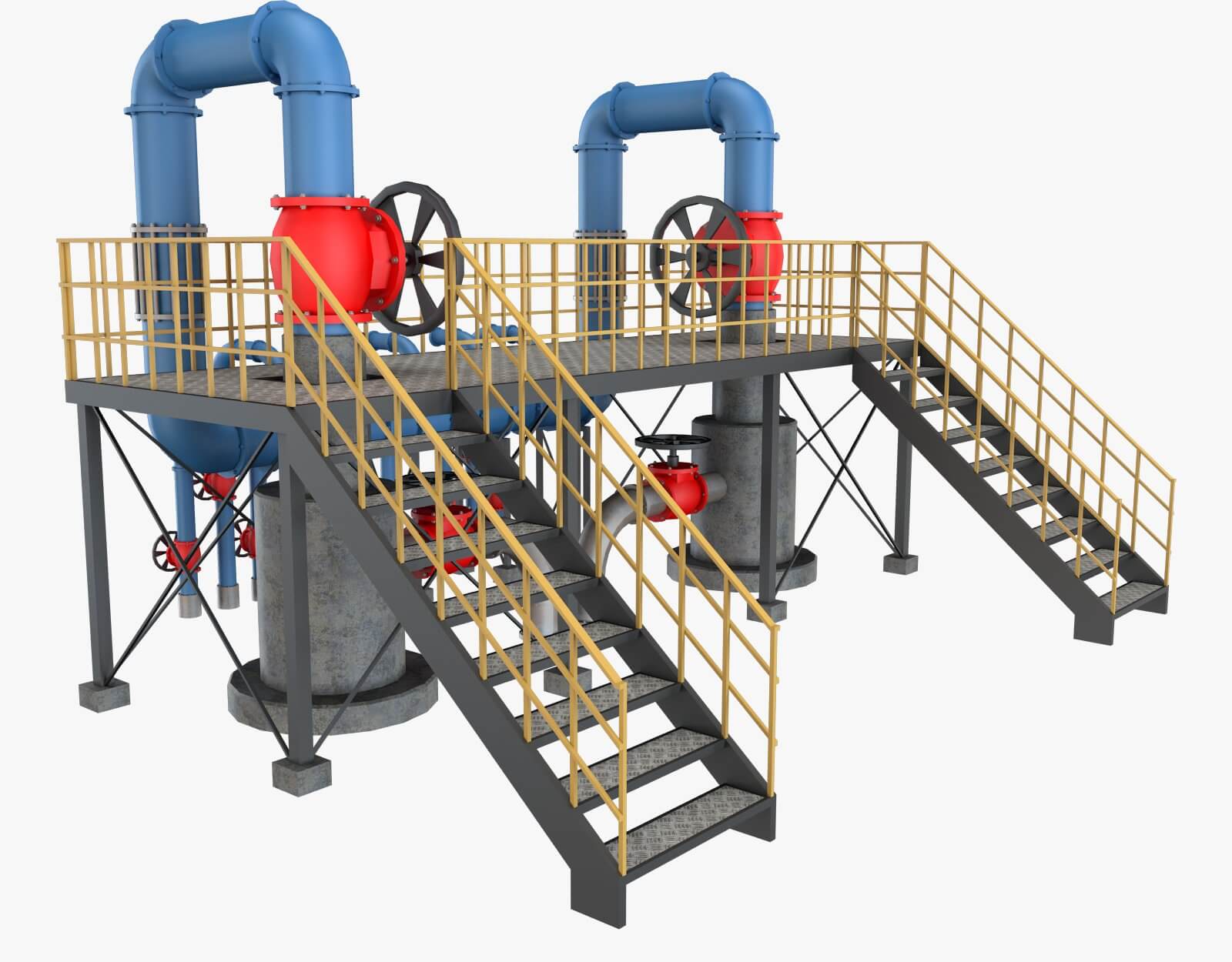 Piping System 1 - 3D Model by virtual3d