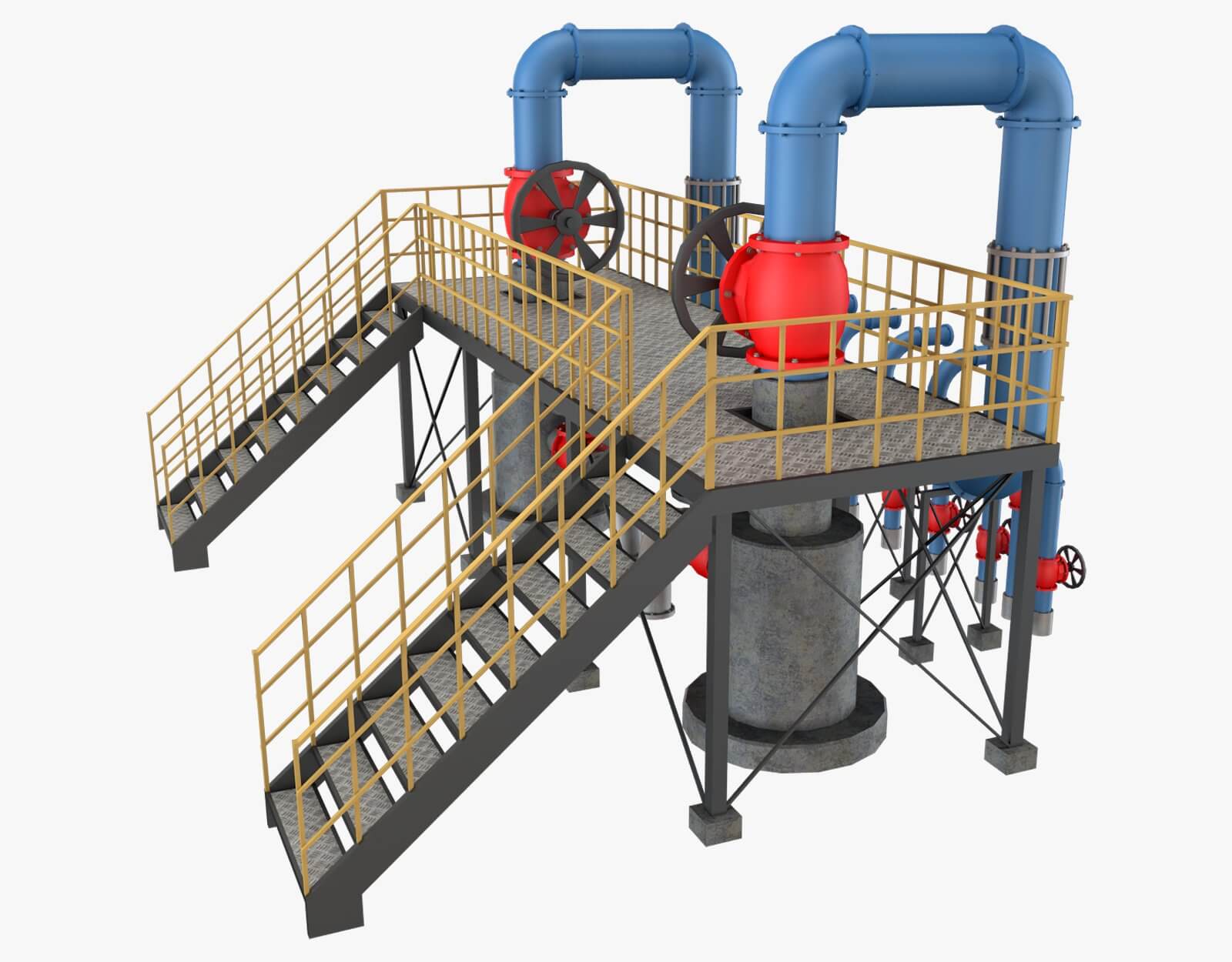 Piping System 1 - 3D Model by virtual3d
