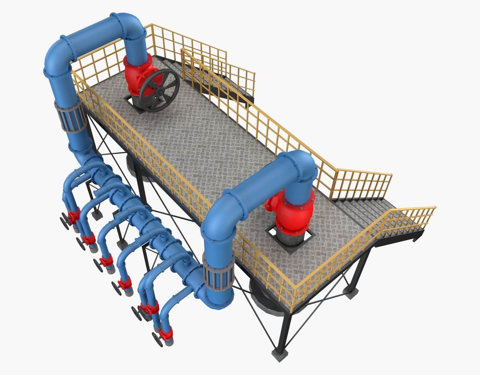 Piping System 1 - 3D Model by virtual3d