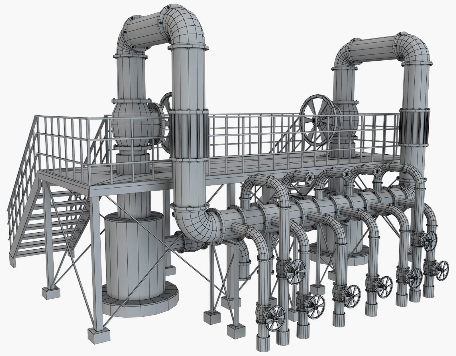 Piping System 1 - 3D Model by virtual3d