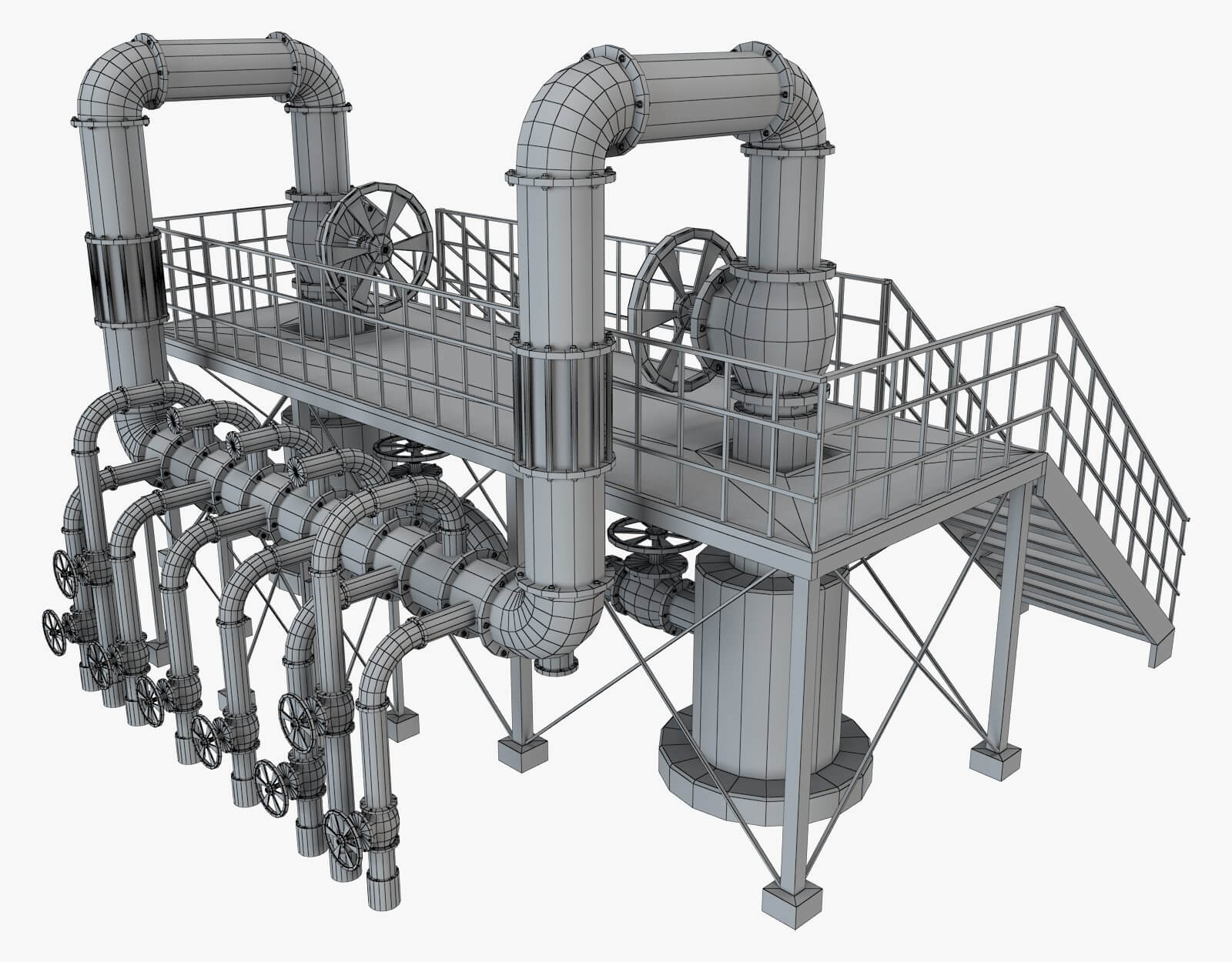 Piping System 1 - 3D Model by virtual3d