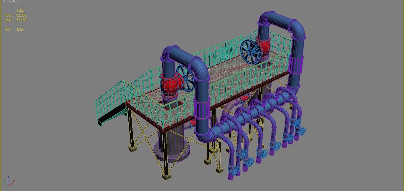 Piping System 1 - 3D Model by virtual3d