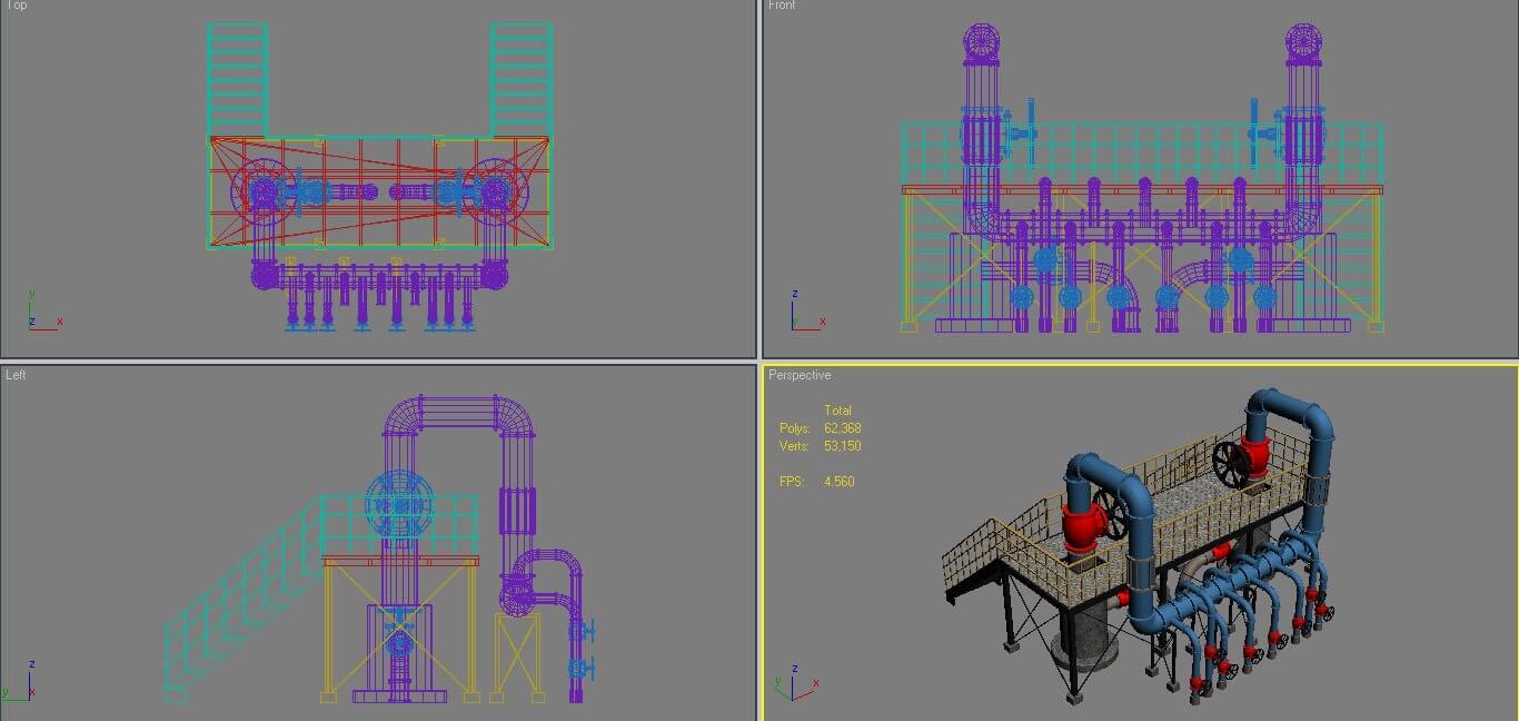 Piping System 1 - 3D Model by virtual3d