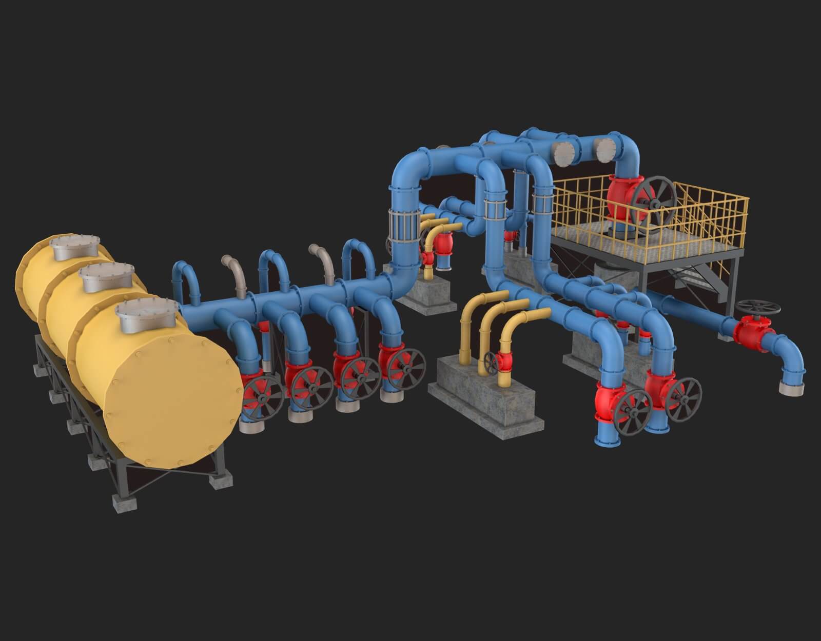 Piping System 2 - 3D Model by virtual3d