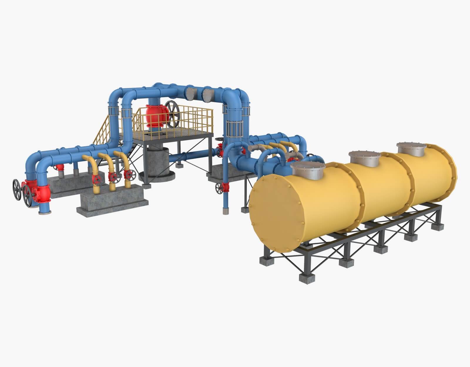 Piping System 2 - 3D Model by virtual3d