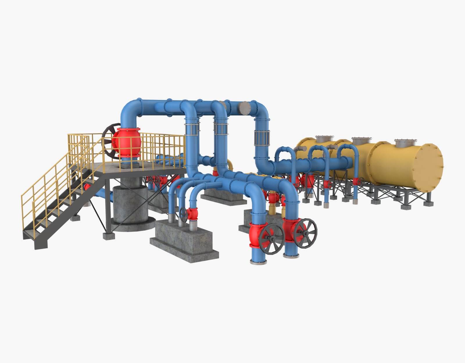 Piping System 2 - 3D Model by virtual3d