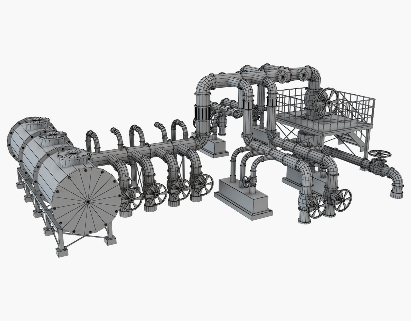 Piping System 2 - 3D Model by virtual3d