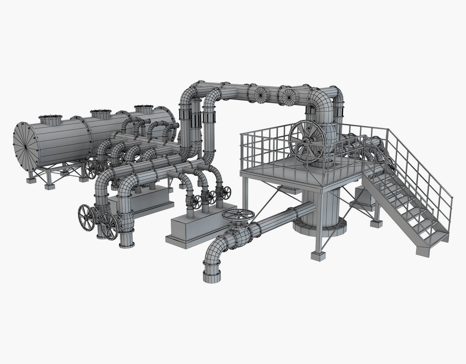 Piping System 2 - 3D Model by virtual3d