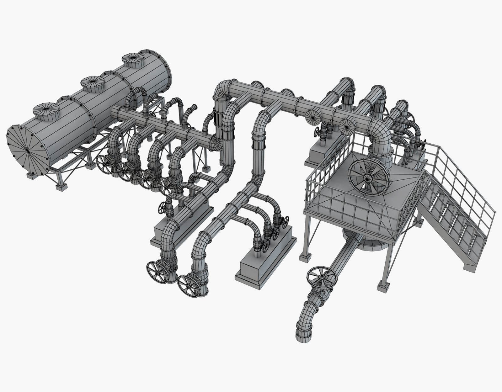 Piping System 2 - 3D Model by virtual3d
