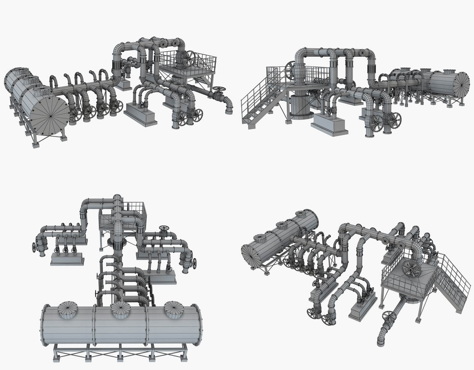 Piping System 2 - 3D Model by virtual3d