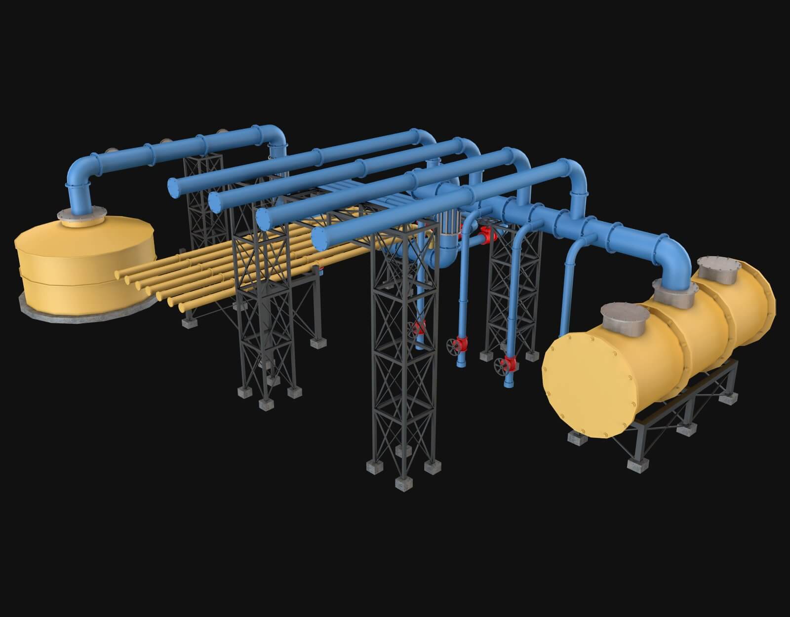Piping System 3 - 3D Model by virtual3d