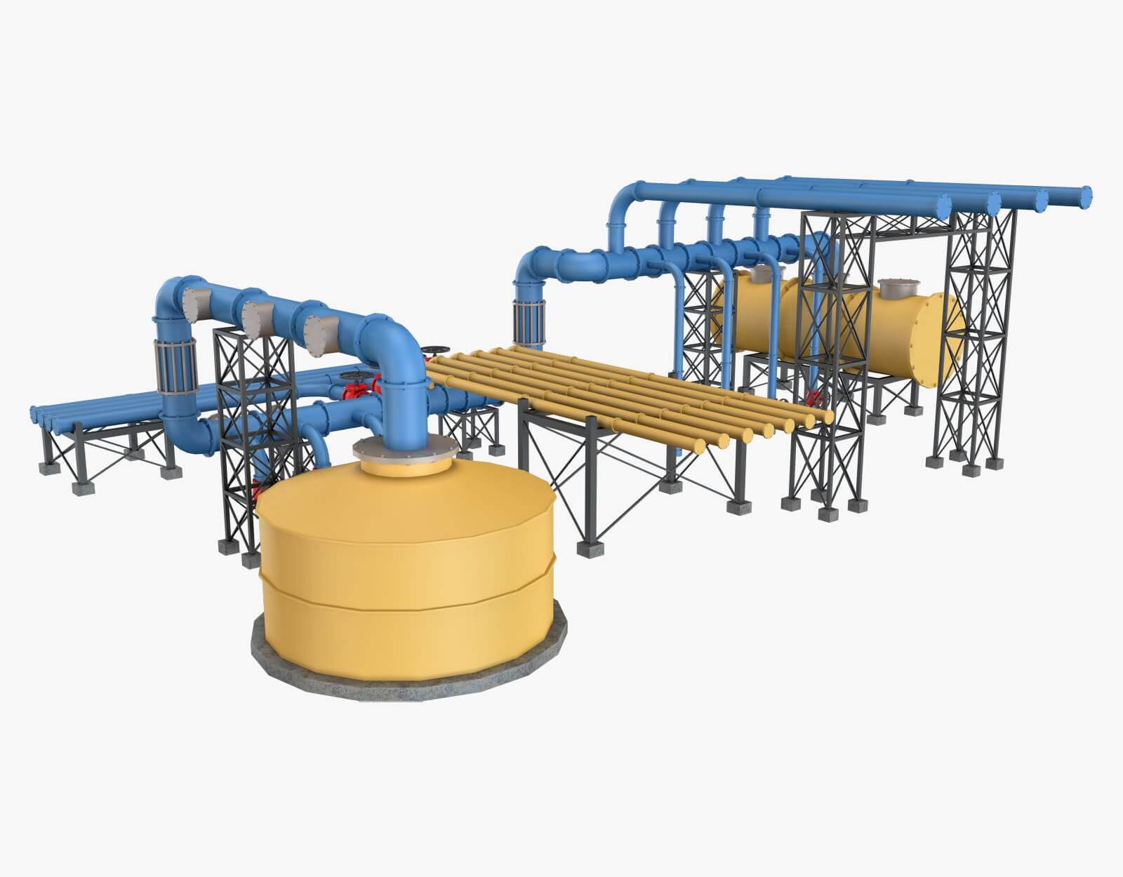 Piping System 3 - 3D Model by virtual3d