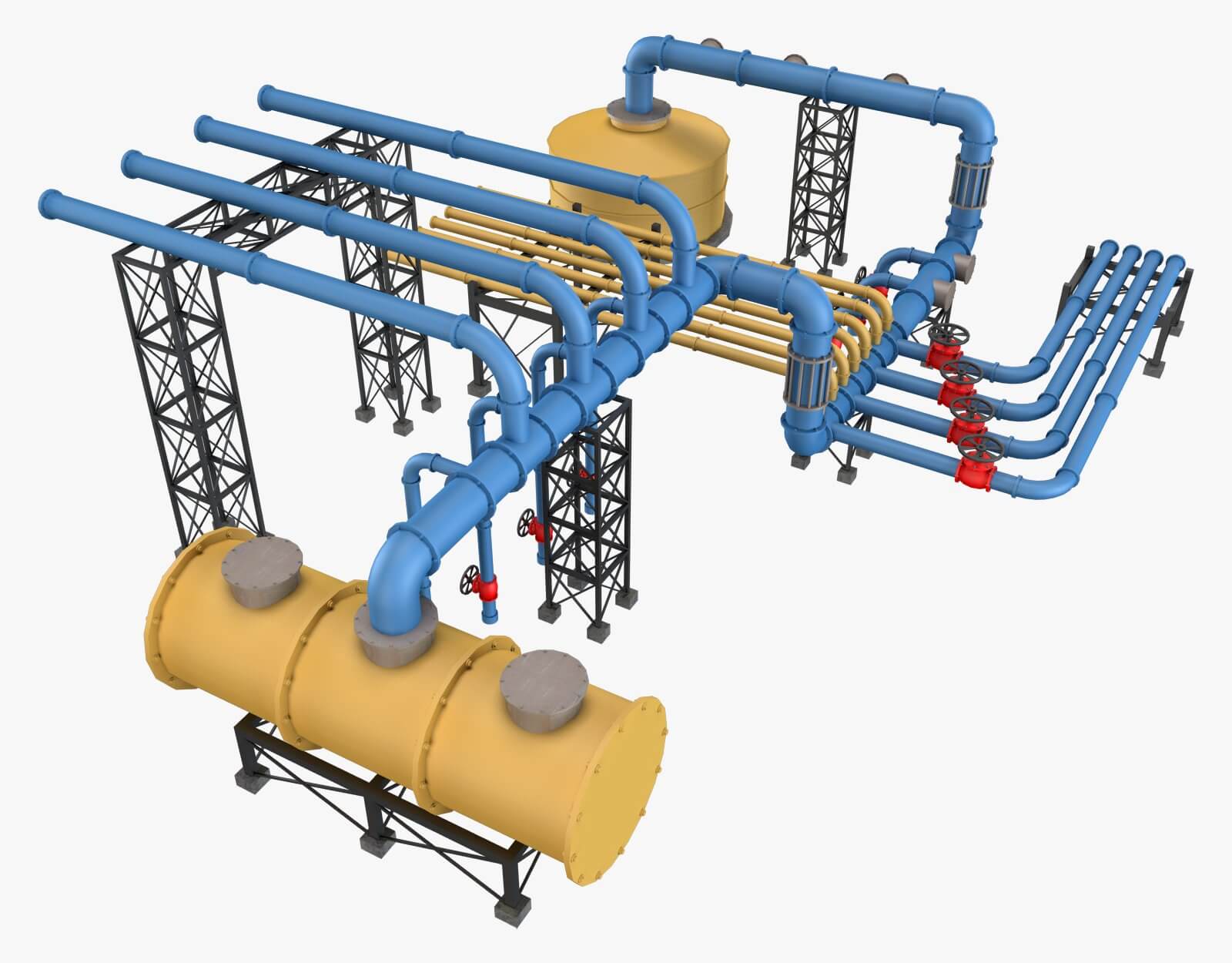 Piping System 3 - 3D Model by virtual3d