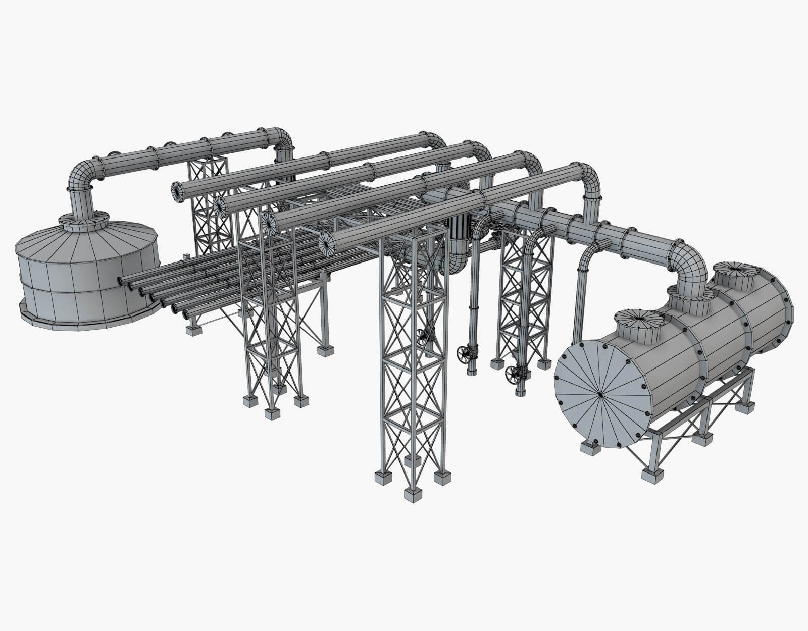 Piping System 3 - 3D Model by virtual3d