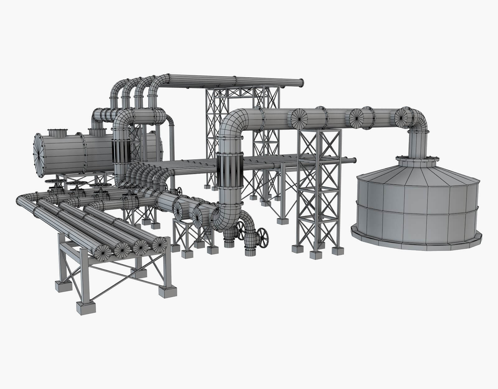 Piping System 3 - 3D Model by virtual3d