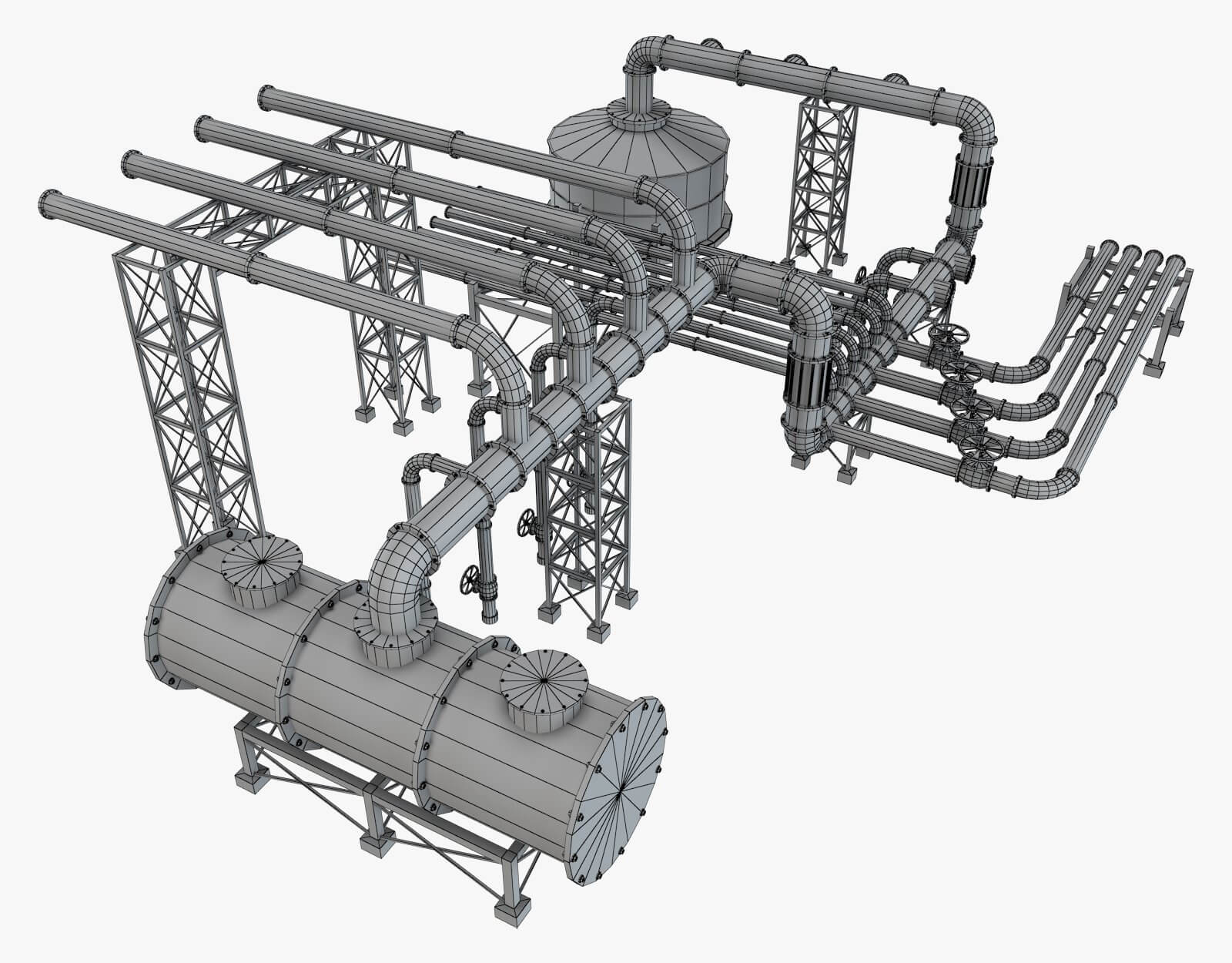 Piping System 3 - 3D Model by virtual3d