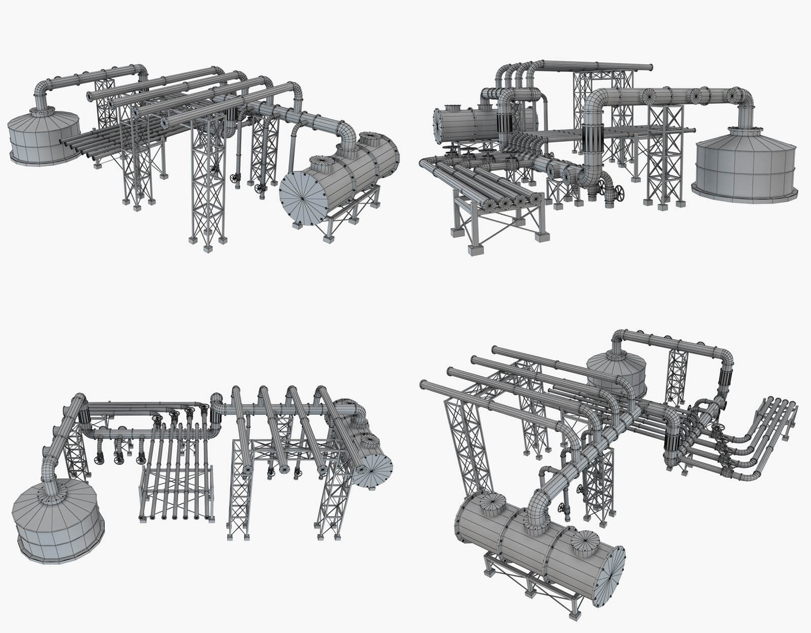 Piping System 3 - 3D Model by virtual3d