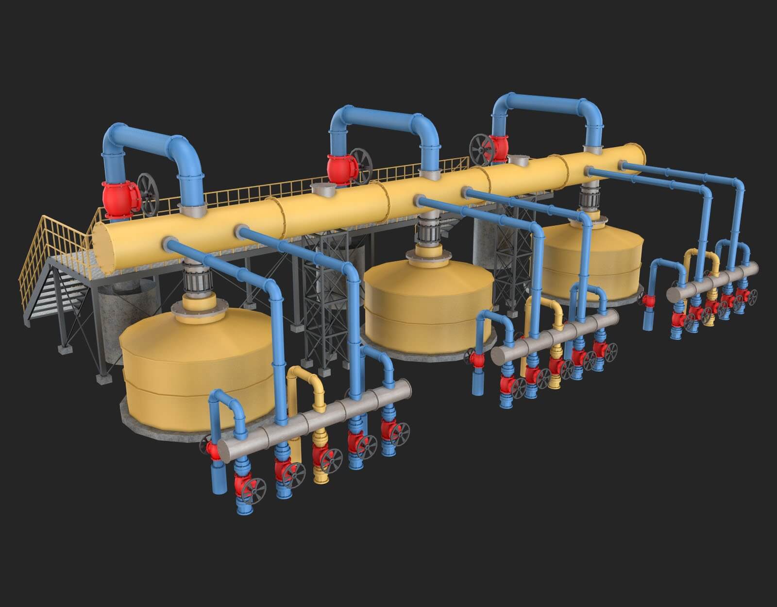 Piping System 4 - 3D Model by virtual3d