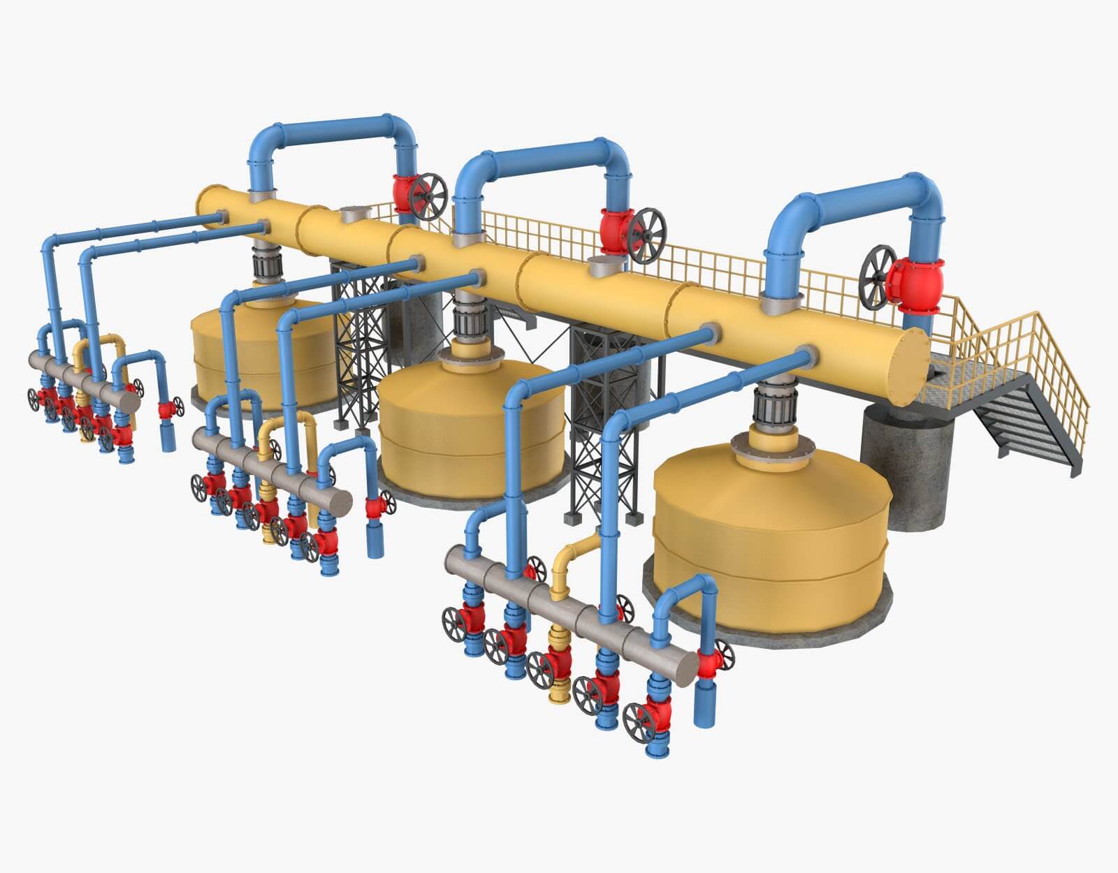 Piping System 4 - 3D Model by virtual3d