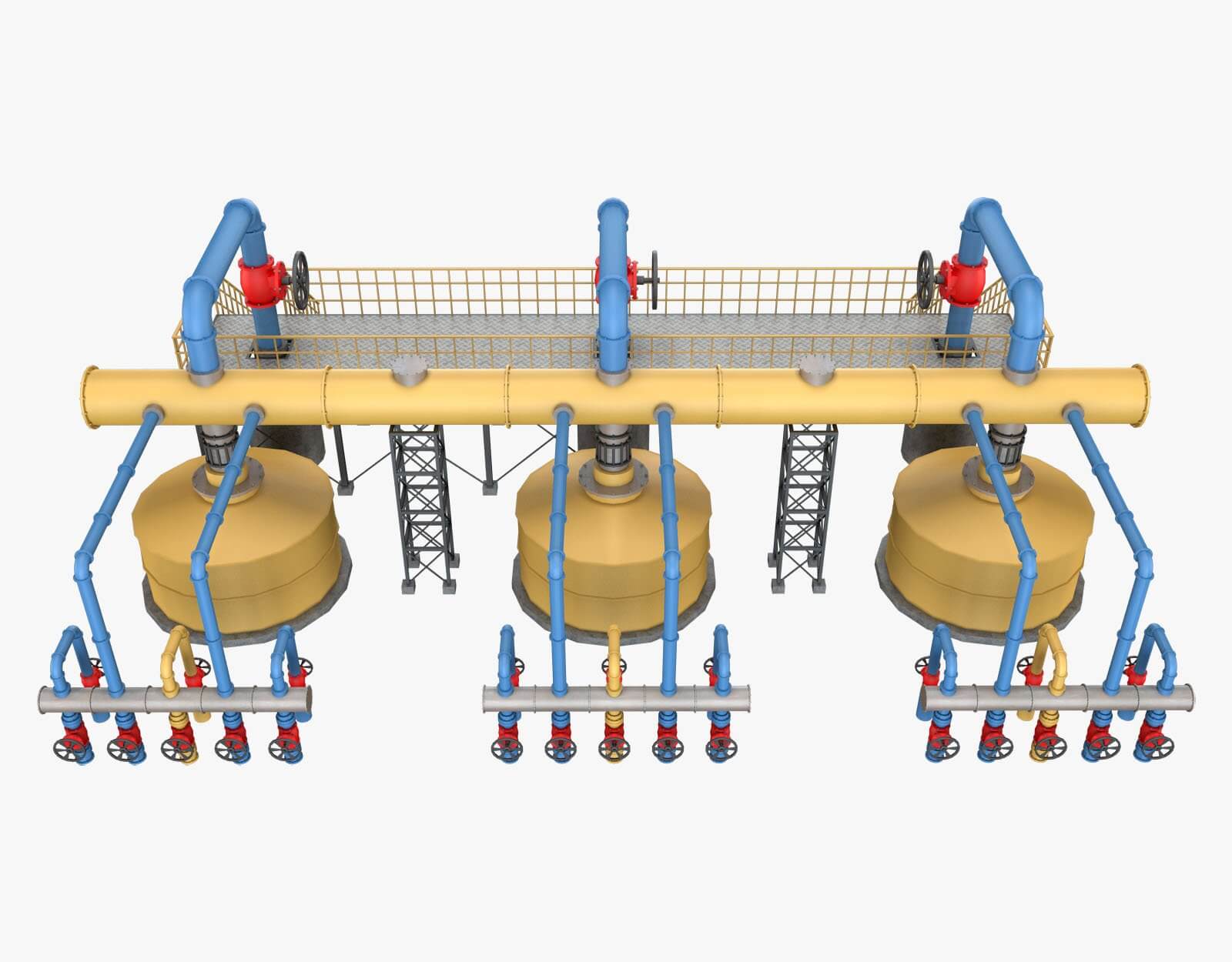 Piping System 4 - 3D Model by virtual3d