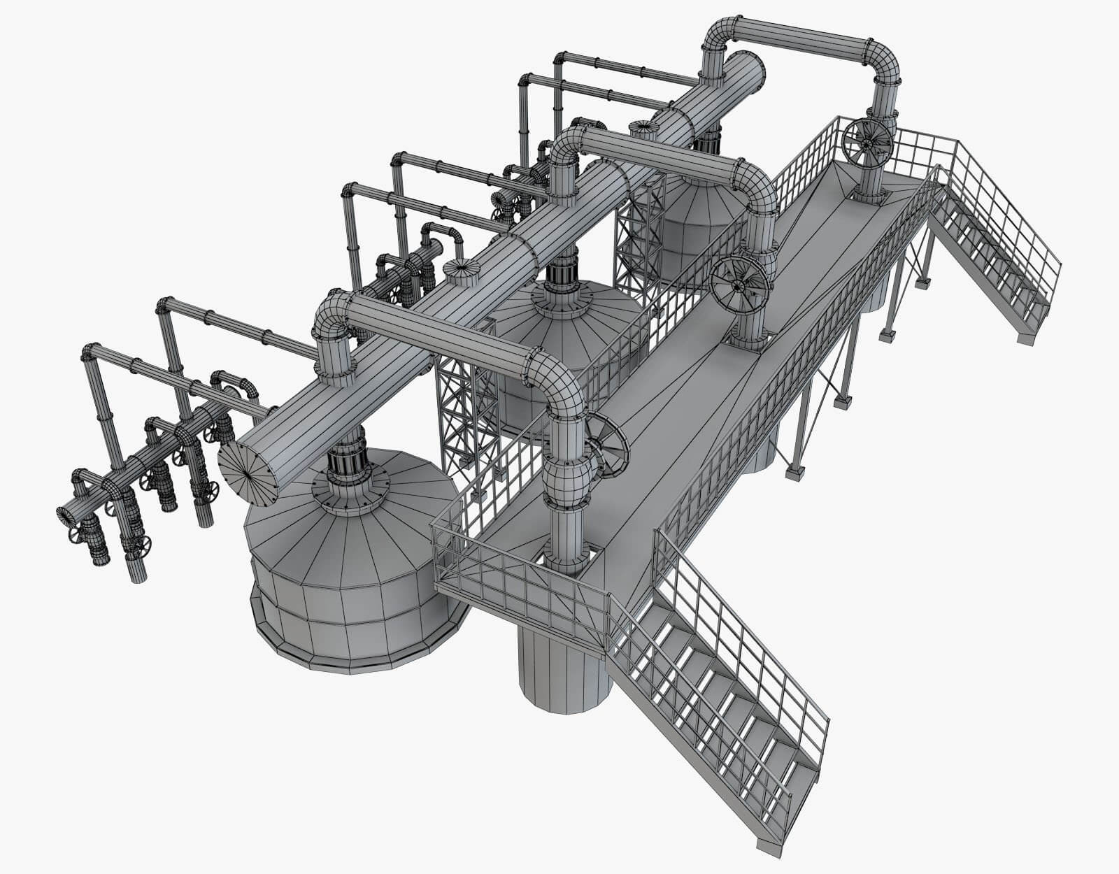 Piping System 4 - 3D Model by virtual3d