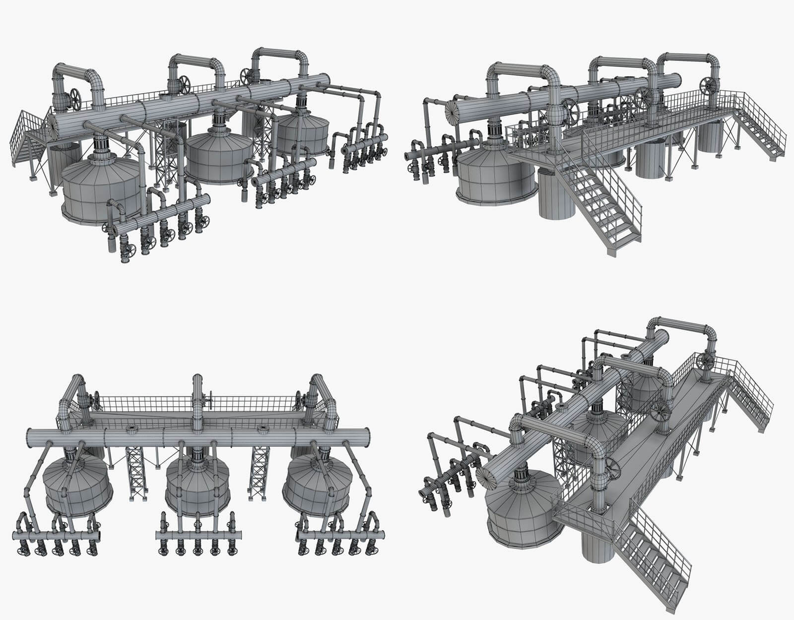 Piping System 4 - 3D Model by virtual3d