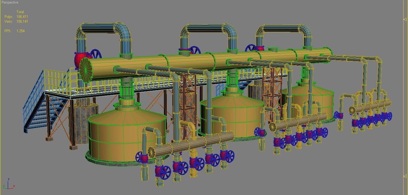 Piping System 4 - 3D Model by virtual3d
