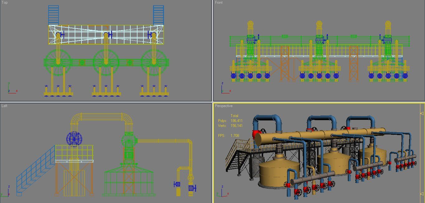 Piping System 4 - 3D Model by virtual3d