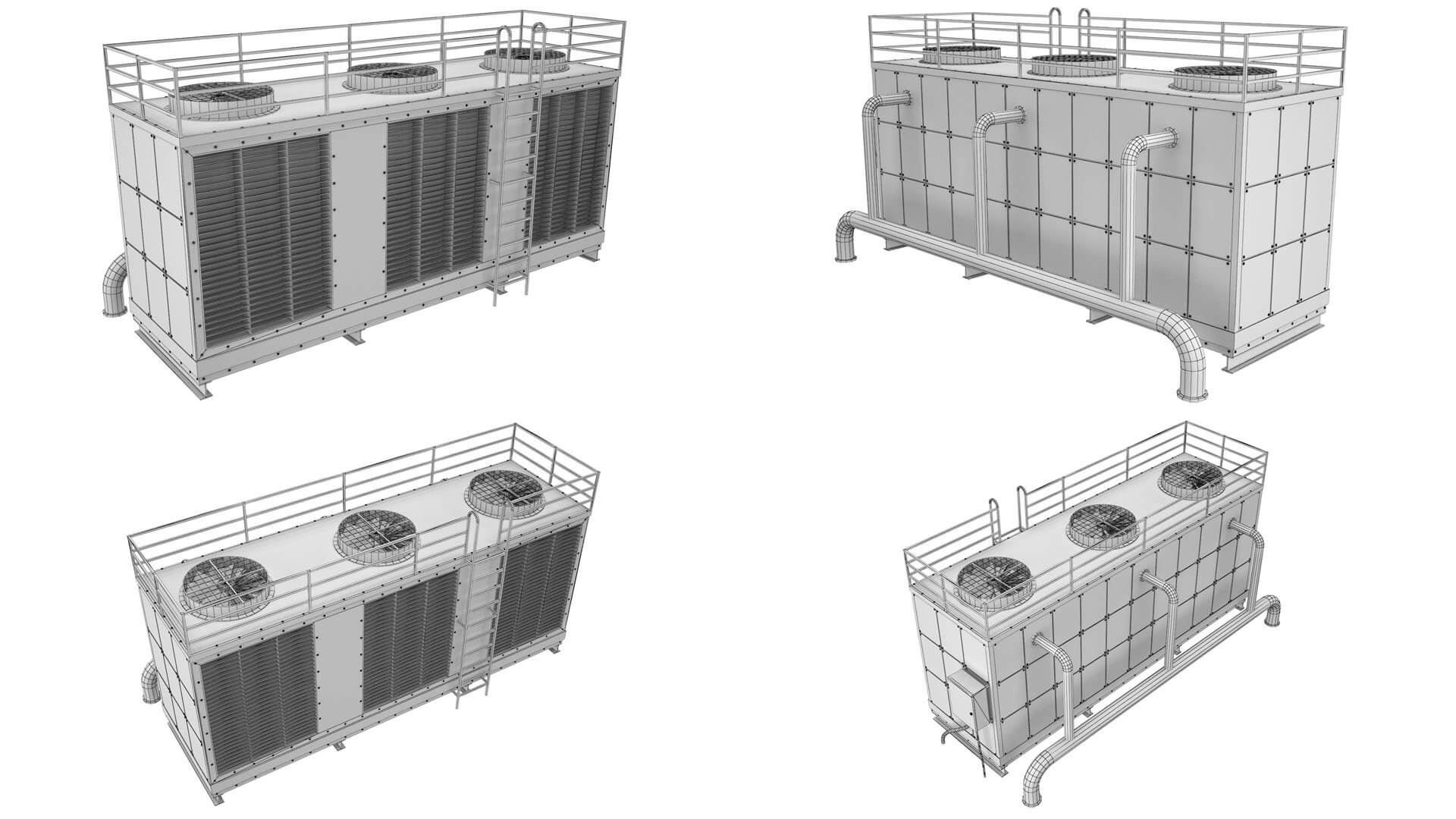 Rooftop Cooling Unit 1 - 3D Model by virtual3d