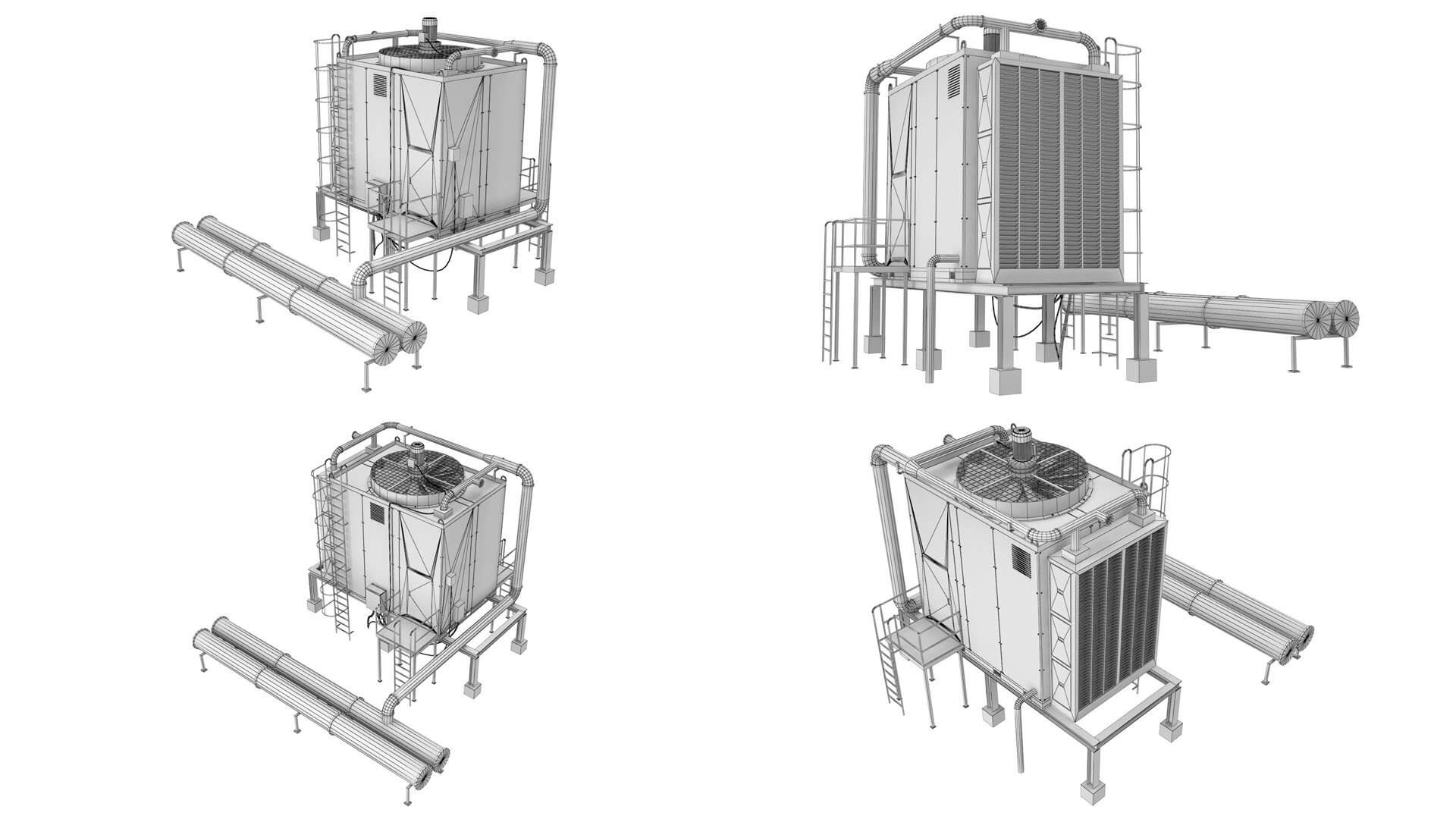 Rooftop Cooling Unit 2 - 3D Model by virtual3d