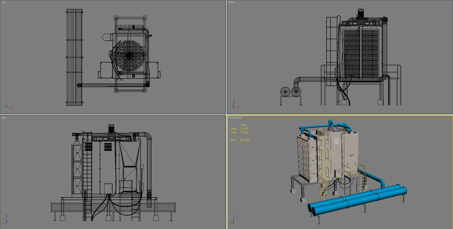 Rooftop Cooling Unit 2 - 3D Model by virtual3d